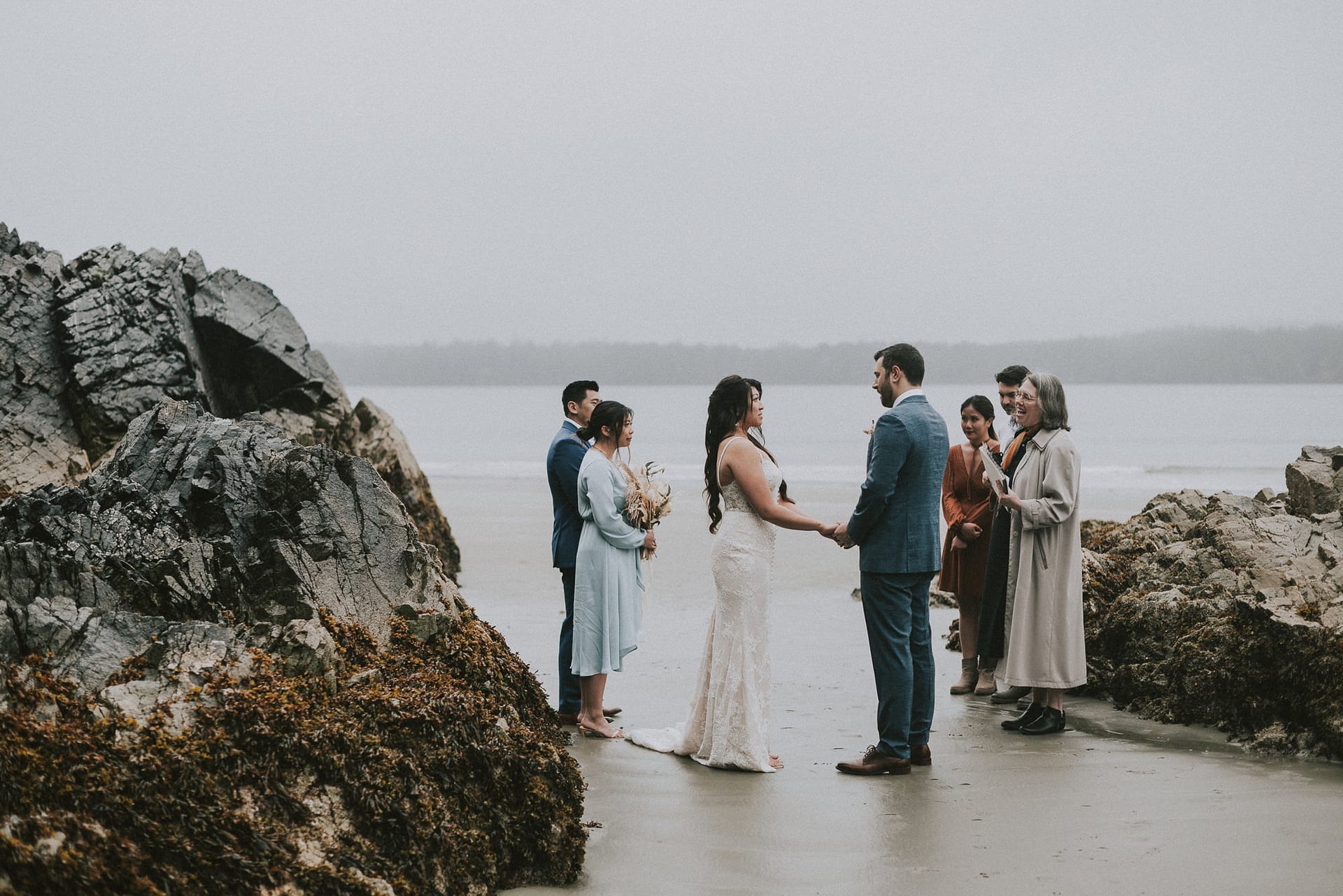 Nick + Ashley | Tonquin Beach Foggy Morning Elopement Tofino